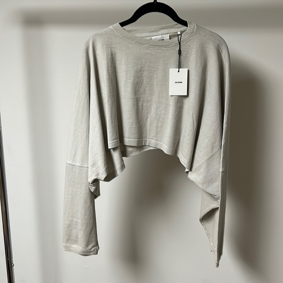 Joah Brown | Tops | Joah Brown Slouchy Crop Long Sleeve Top Fog | Poshmark